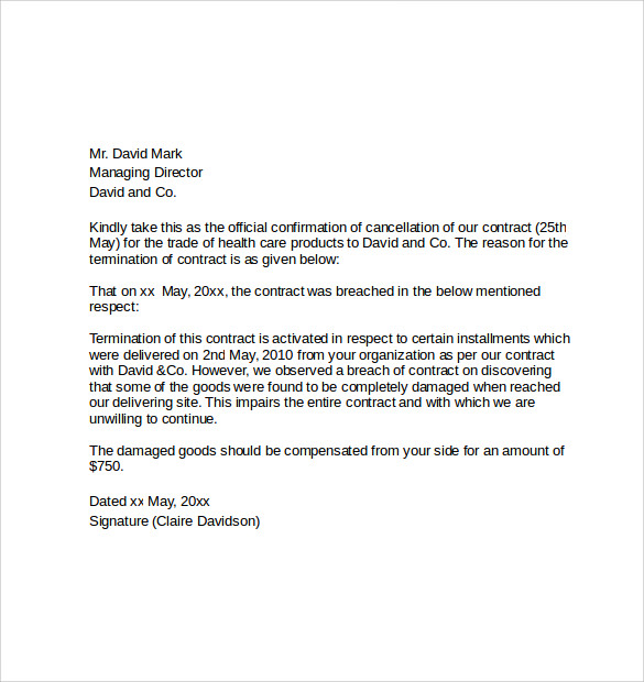 FREE 12 Notice Of Cancellation Letter Templates In PDF MS Word 