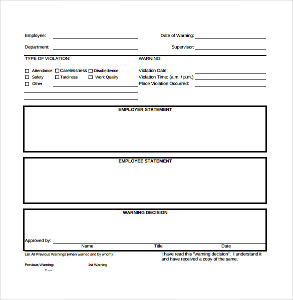 FREE 7 Sample Employee Write Up Forms In PDF