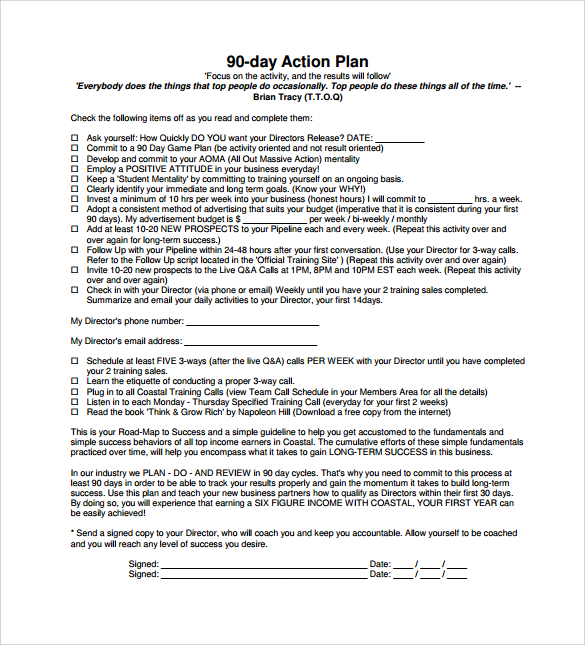 FREE 15 Sample 90 Day Plan Templates In PDF MS Word FREE 15 Sample 90 Day Plan Templates In PDF MS Word