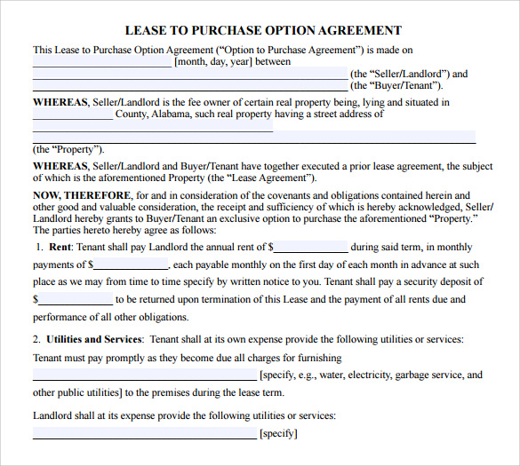 FREE 10 Lease Purchase Agreement Templates In PDF MS Word Google