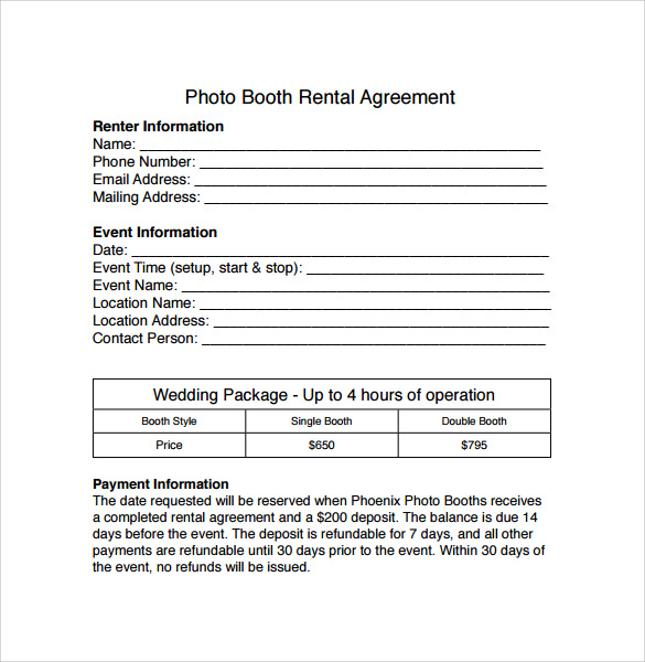Template Rental Agreement Phoenix HQ Printable Documents
