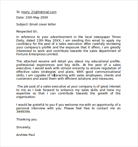 Formal Business Email Format