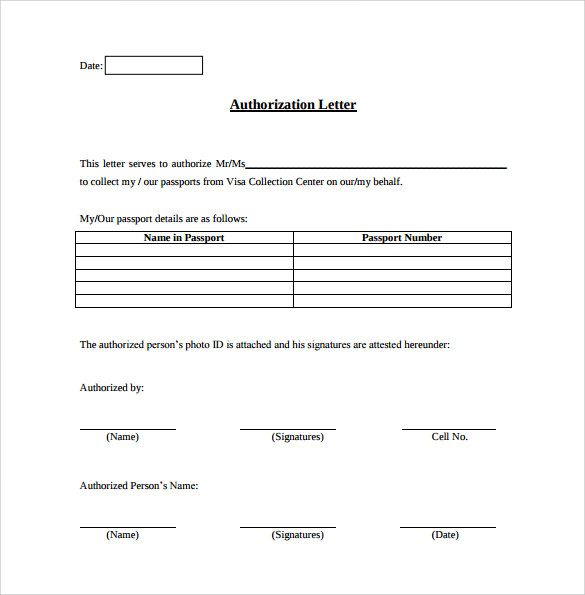FREE 8 Sample Passport Authorization Letter Templates In PDF MS Word