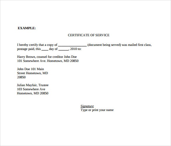 Statement Of Service Template Free