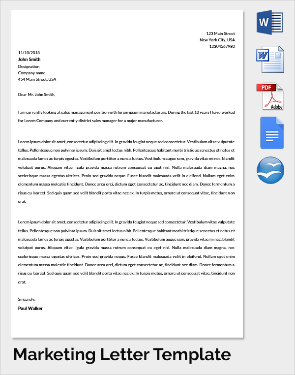 FREE 13 Marketing Cover Letter Templates In MS Word PDF Google 