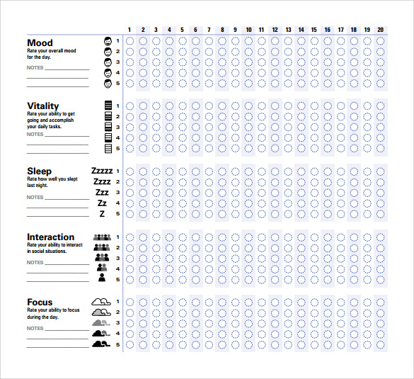 FREE 7 Sample Mood Chart Forms In PDF MS Word
