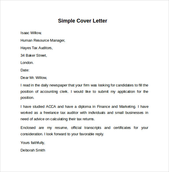 8 Sample Cover Letter Templates To Download Sample Templates