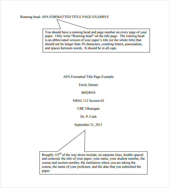 Apa Format Example Title Page Undergroundgse