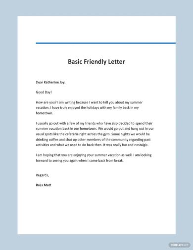 FREE 14 Sample Friendly Letters In PDF MS Word