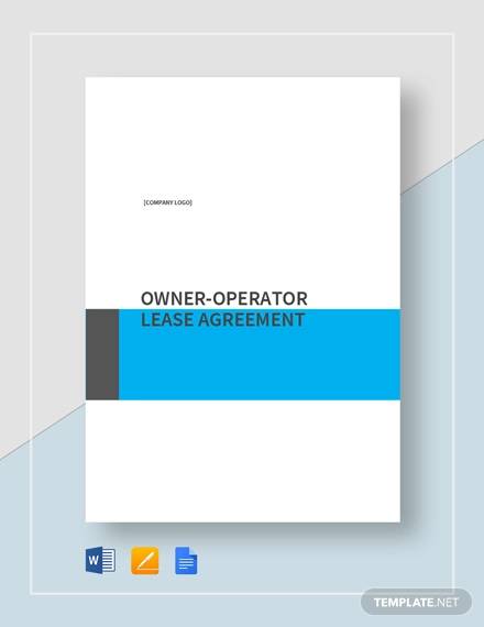 FREE 11 Owner Operator Lease Agreement Templates In PDF MS Word 