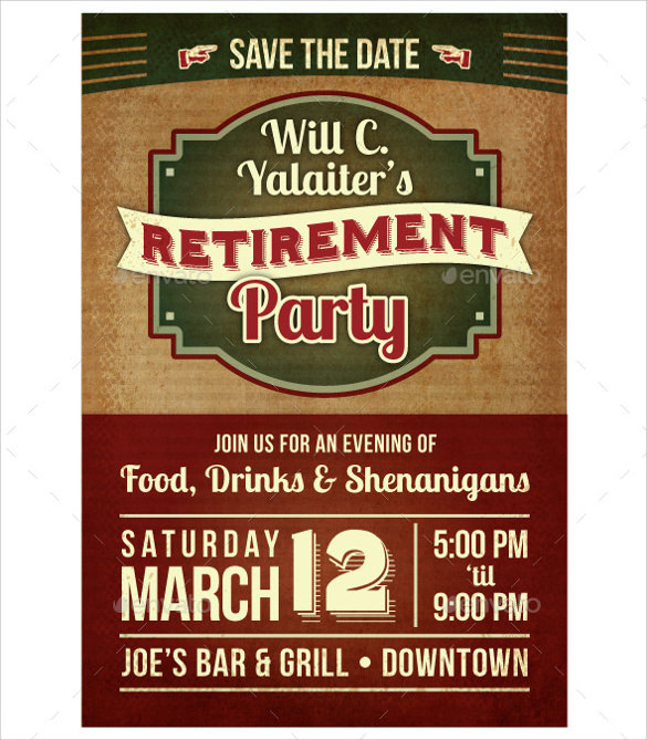 FREE 12 Retirement Party Flyer Templates In AI PSD InDesign MS 