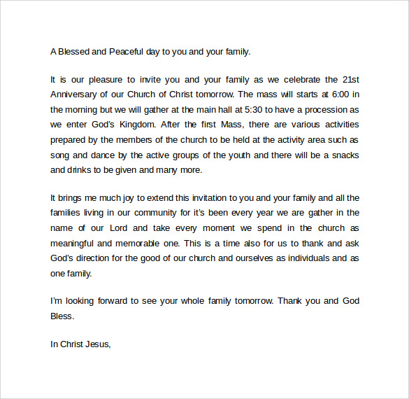 Sample Invitation Letter For Company Anniversary Celebration 