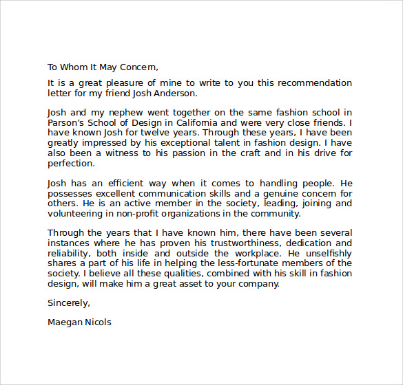 FREE 6 Character Witness Letter Templates In PDF MS Word