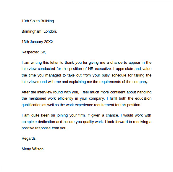 FREE 8 Sample Follow Up Interview Letter Templates In PDF MS Word