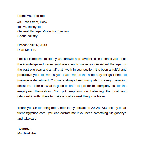 FREE 14 Sample Farewell Letters To Co Workers In PDF MS Word Pages 