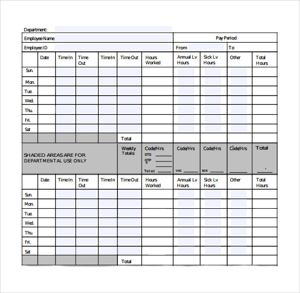 Bi Weekly Timesheet Template Database