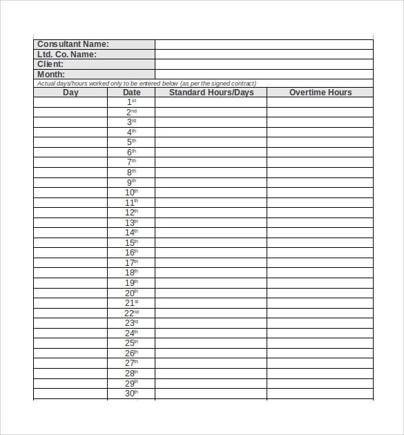 Excel Timesheet Calculator Template DocTemplates