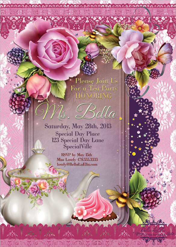FREE 8 Tea Party Invitation Templates To In MS Word PSD AI Apple 