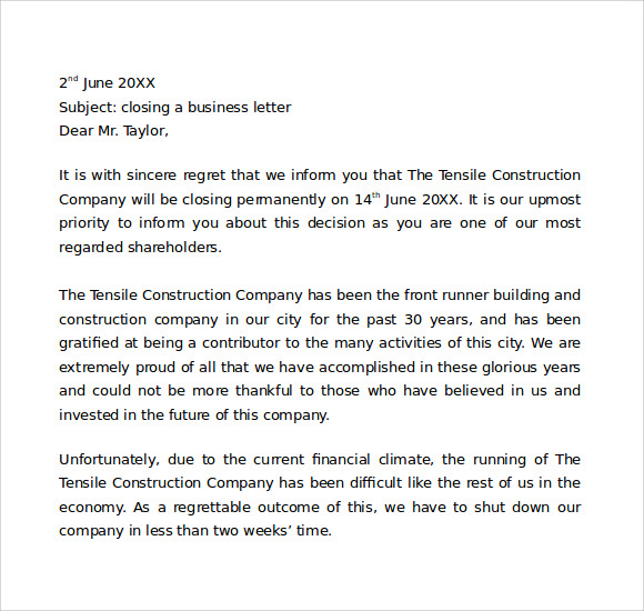 FREE 6 Sample Professional Business Letter Templates In PDF MS Word