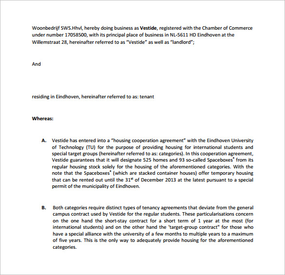 7 Sample Short Term Rental Agreements Sample Templates