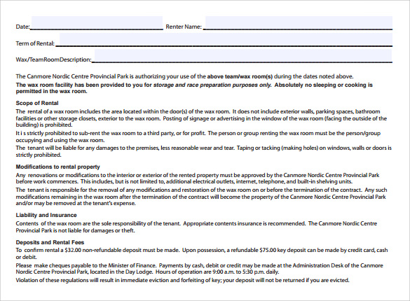 FREE 7 Sample Short Term Rental Agreement Templates In PDF MS Word 