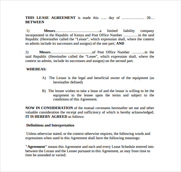 Simple Commercial Lease Agreement Template Free DocTemplates