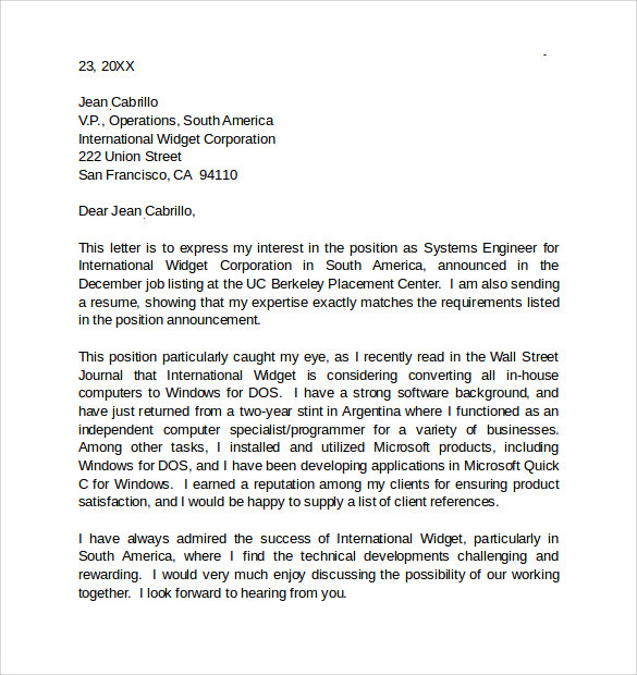 FREE 8 Job Application Cover Letter Templates In PDF MS Word FREE 8 Job Application Cover Letter Templates In PDF MS Word