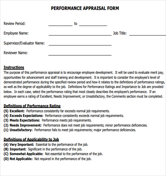 FREE 7 Sample Job Performance Evaluation Forms In PDF MS Word