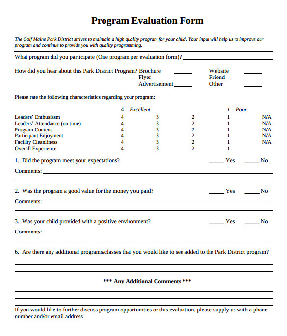 Downloadable Evaluation Form Template Word TUTORE ORG Master Of 