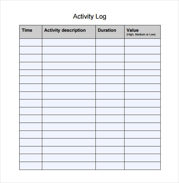 Sample Log Template Documents In PDF Word Excel