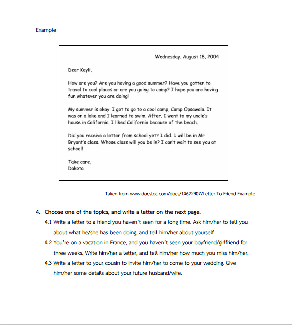 FREE 13 Personal Letter Formats In MS Word PDF Google Docs Pages