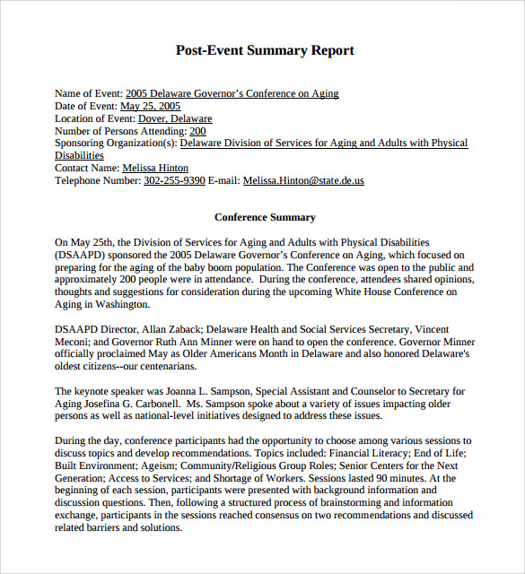 FREE 16 Summary Report Templates In PDF MS Word Apple Pages 