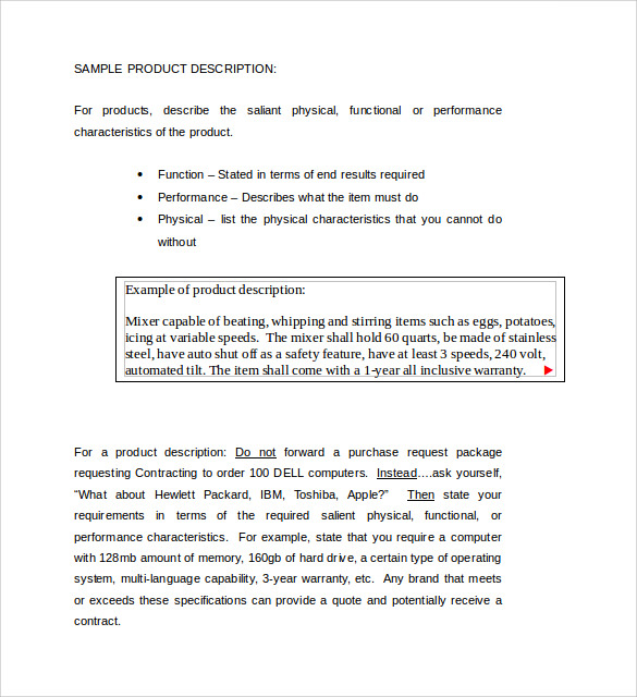 FREE 7 Product Description Templates In PDF