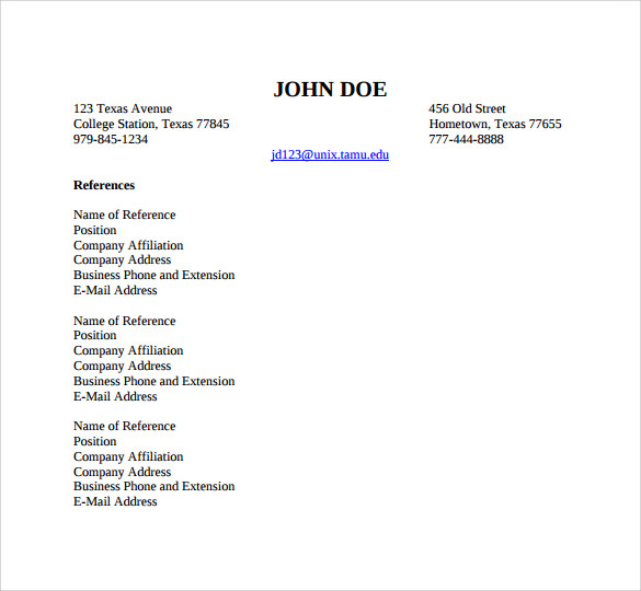 FREE 11 Sample Professional Reference Templates In PDF