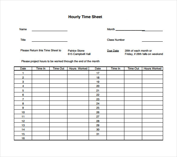 FREE 12 Hourly Timesheet Calculators In Excel PDF