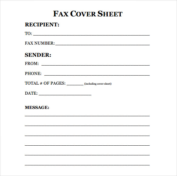 FREE 11 Sample Fax Cover Sheet Templates In PDF MS Word