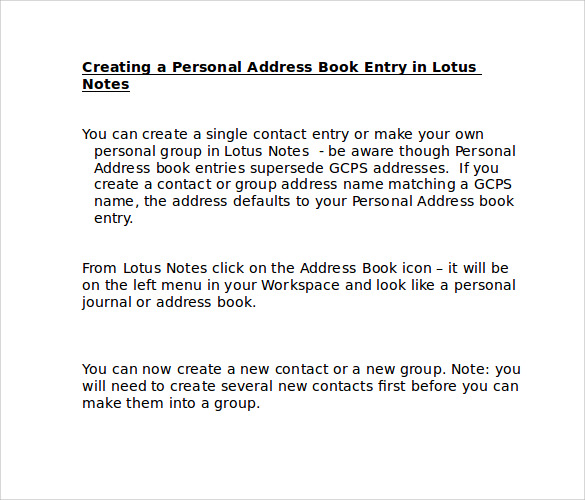 FREE 9 Sample Address Book In PDF MS Word PSD