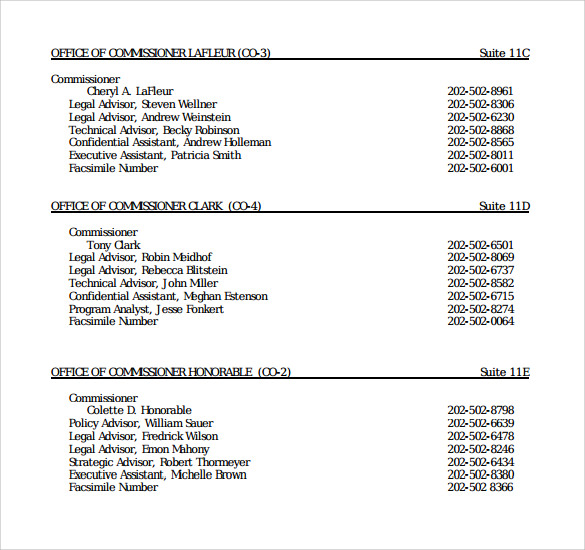 Telephone Directory Phone Directory Template