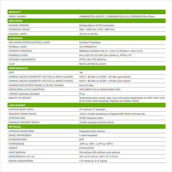 FREE 12 Spec Sheet Samples In PDF Google Docs Google Sheets MS
