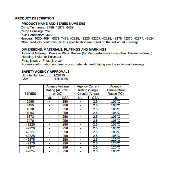 FREE 12 Spec Sheet Samples In PDF Google Docs Google Sheets MS 