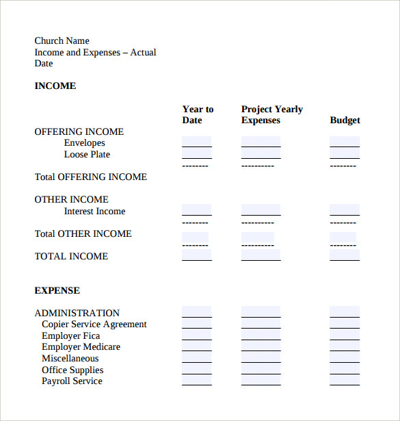 FREE 19 Church Budget Samples Templates In MS Word PDF Excel 