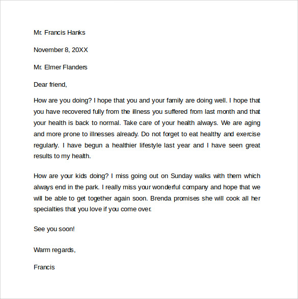 FREE 13 Friendly Letter Templates Samples In MS Word PDF
