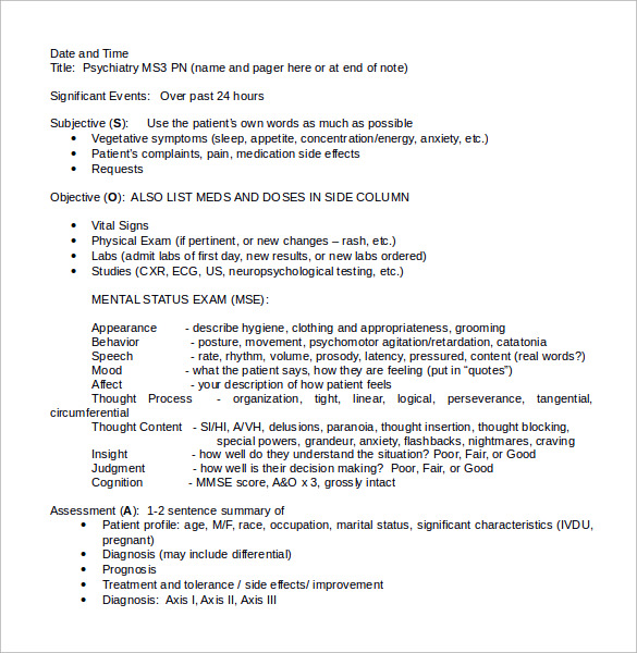 16 Sample SOAP Note Examples PDF Word Sample Templates