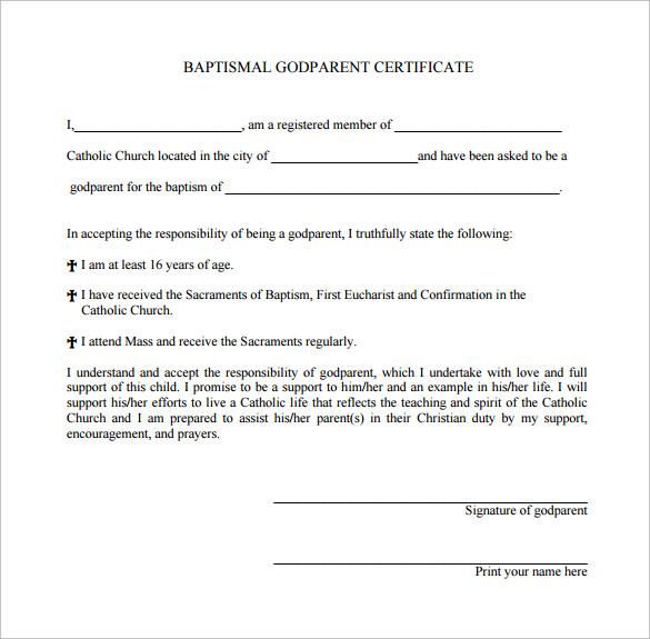 FREE 20 Baptism Certificate Samples In PSD Pages MS Word Publisher