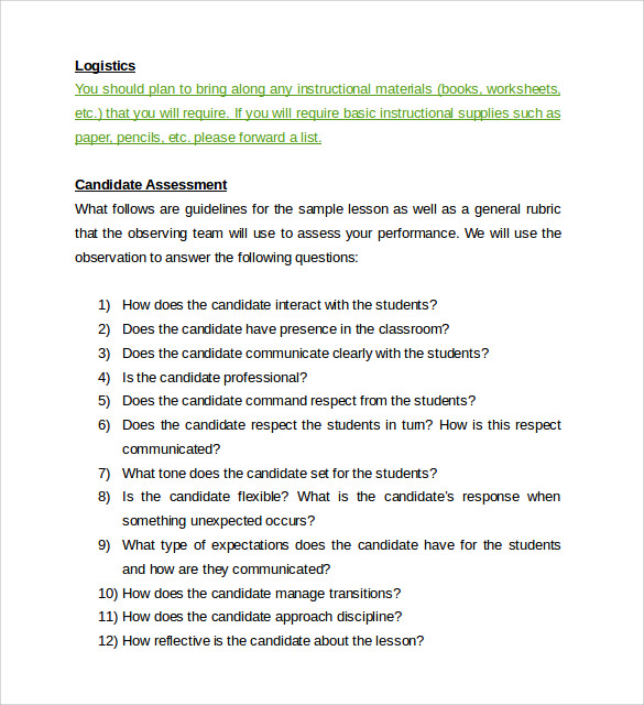 FREE 9 Sample High School Lesson Plan Templates In PDF MS Word