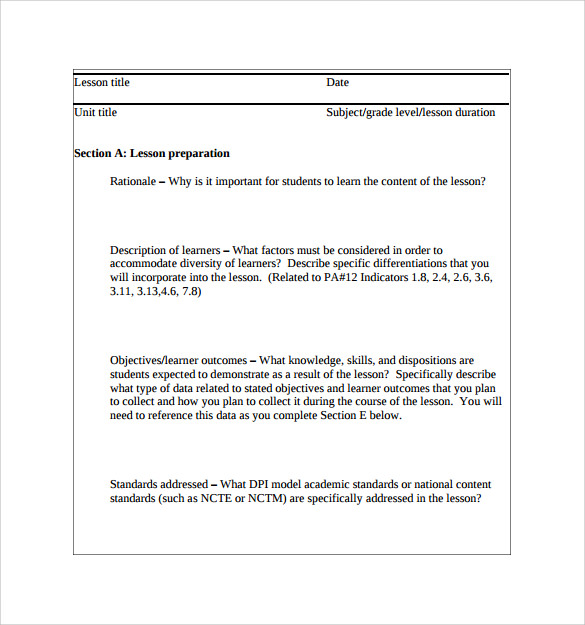 FREE 18 Teacher Lesson Plan Templates In PDF Word