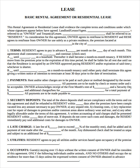 11 Rental Agreement Templates To Download For Free Sample Templates