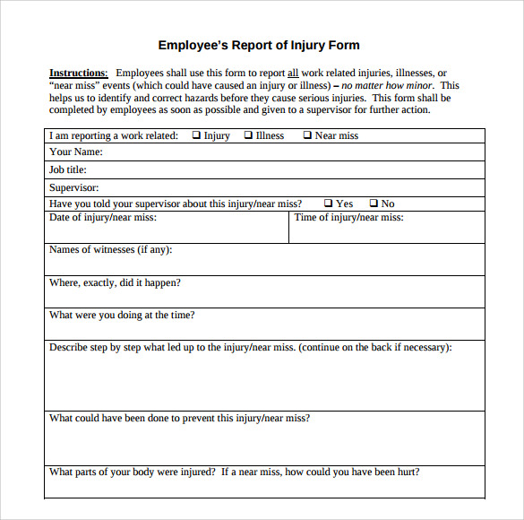 Osha Accident Report Form Pdf