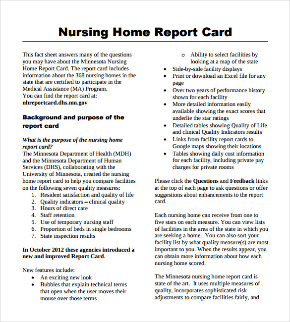 8 Nursing Report Samples Sample Templates