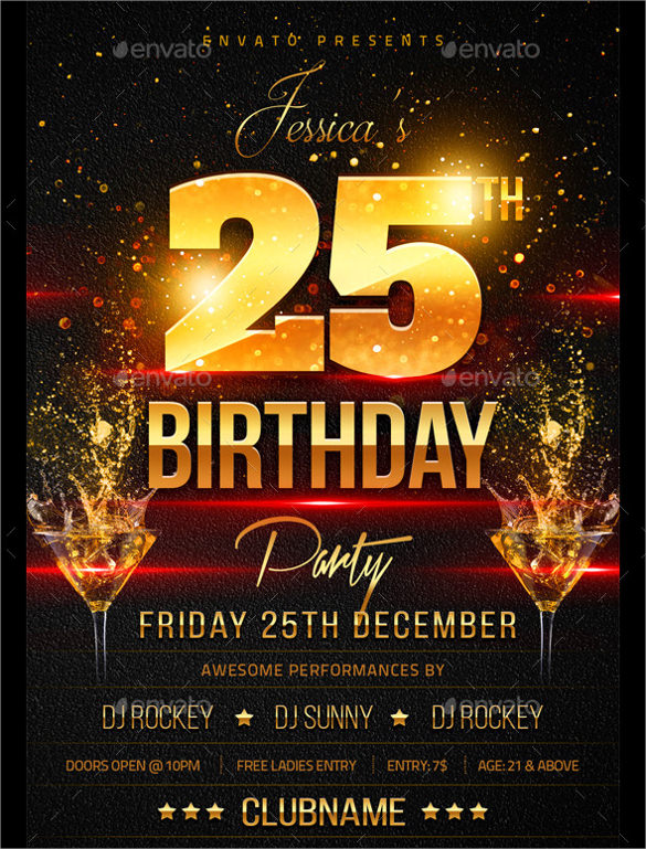 25 Spectacular Birthday Flyers Templates Sample Templates